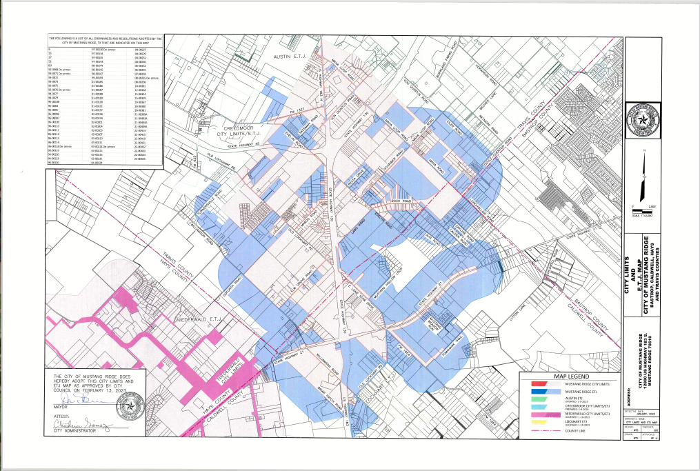 City Limits and ETJ Map | Mustang Ridge TX